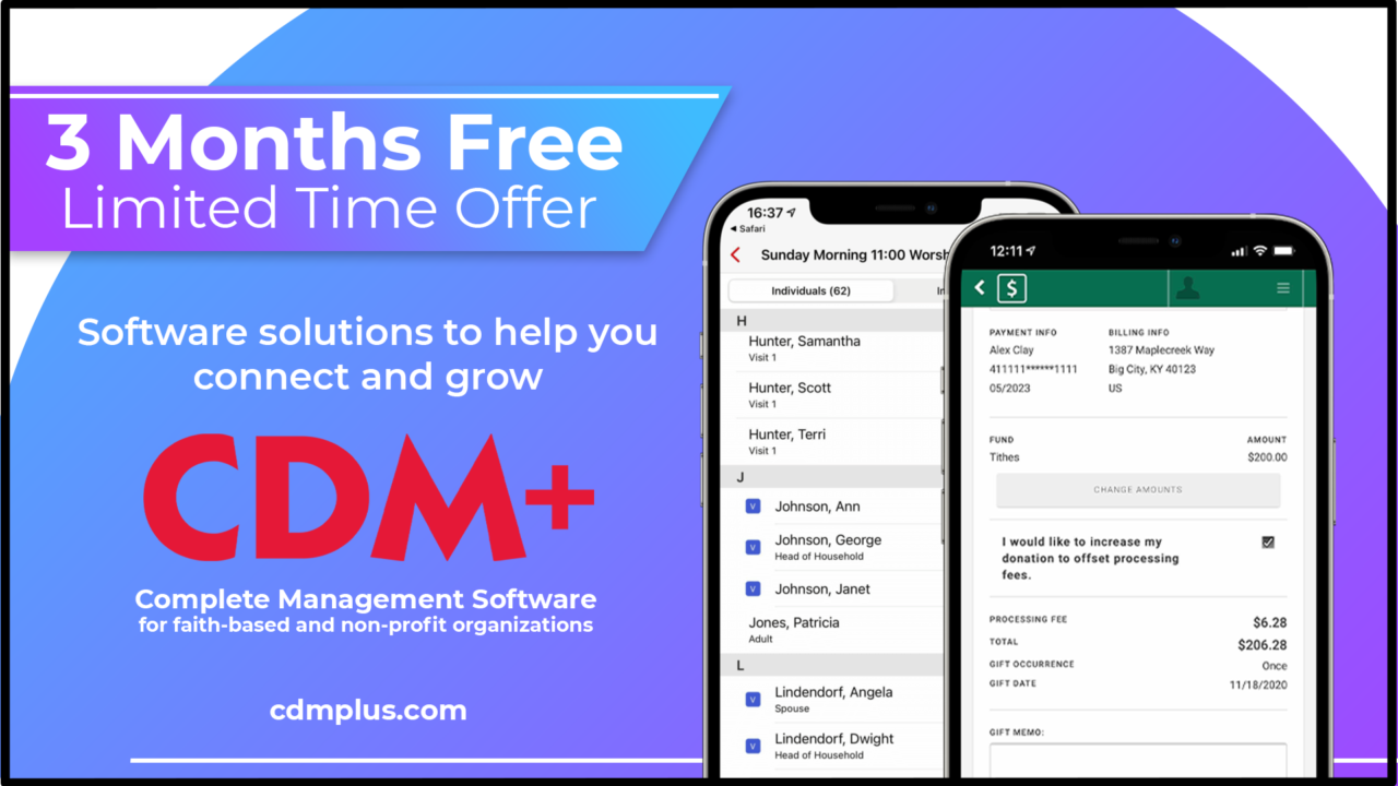 CDM+ Church Management and Non-Profit Software - Get Connected